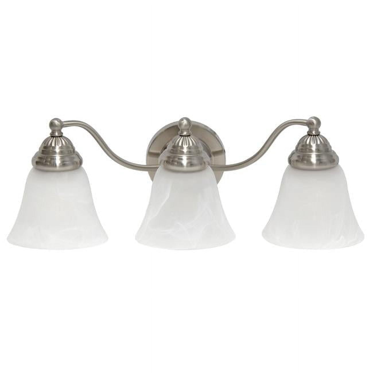 Essentix Traditional Three Light Curved Metal & Alabaster White Glass ...