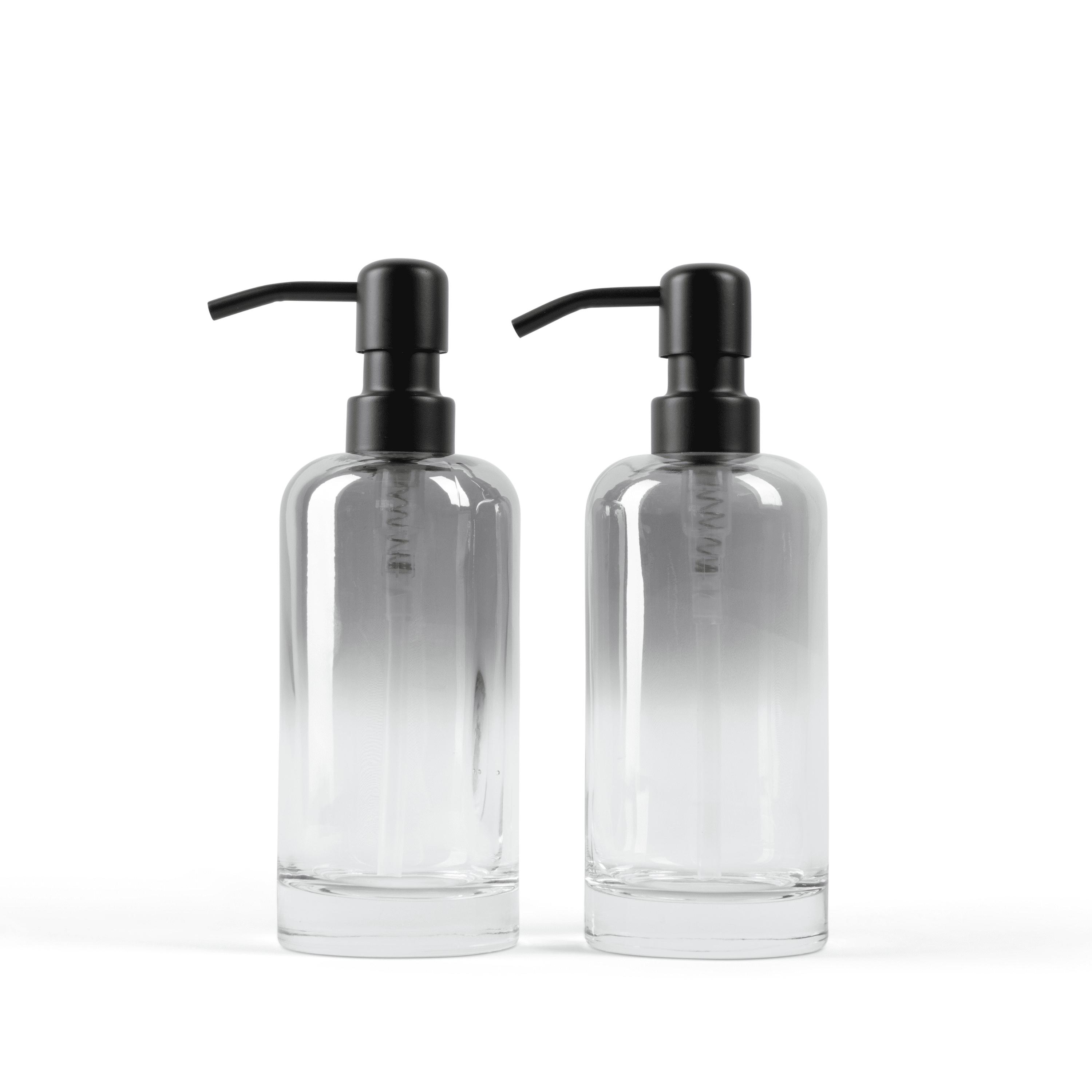 Essentra Home 16 oz Transparent Glass Soap Dispenser with Black Pump ...