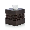 Essentra Home Bronze Square Tissue Box Cover for Bathroom, Bedroom ...