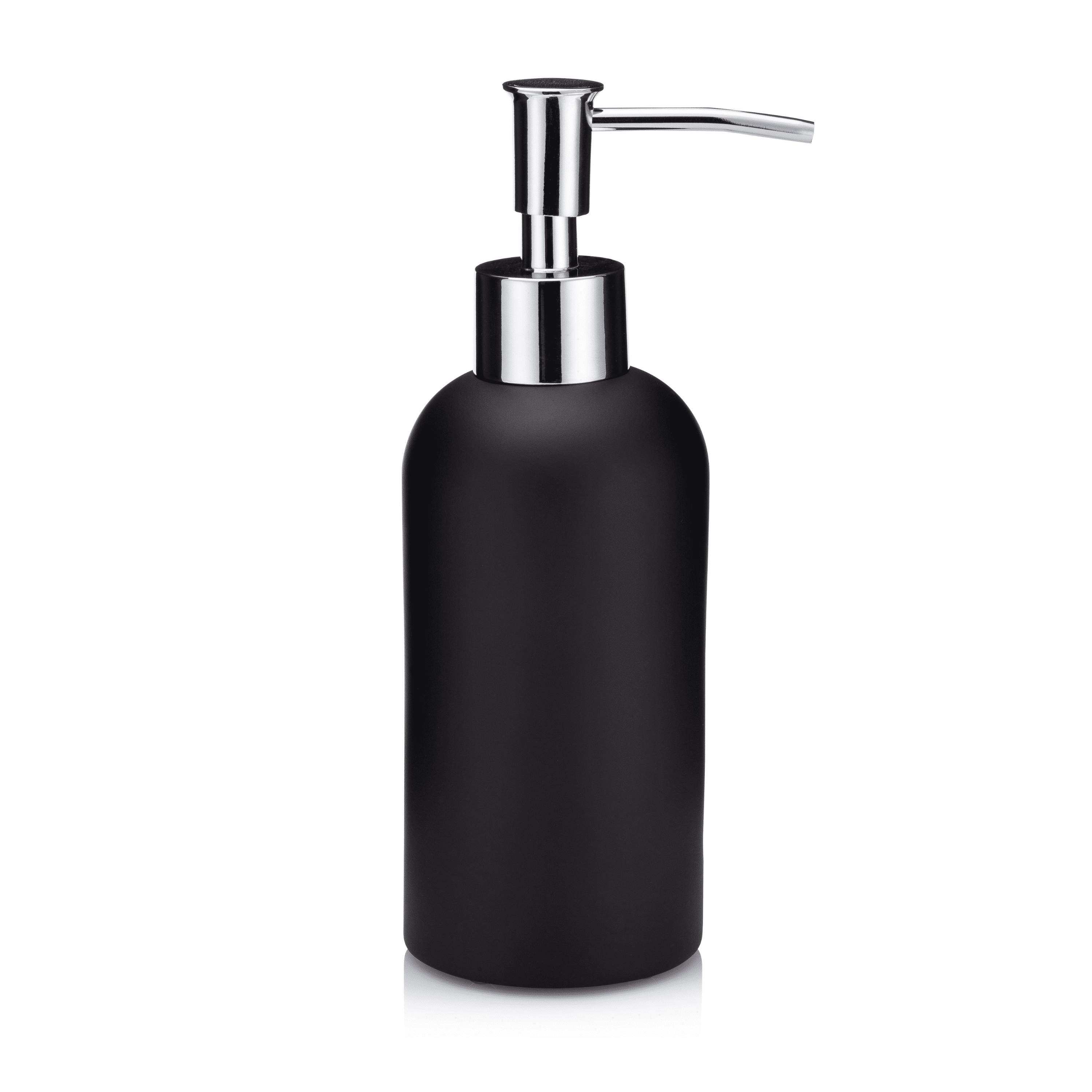Essentra Home Matte Black Soap Dispenser with Chrome Pump for Bathroom ...