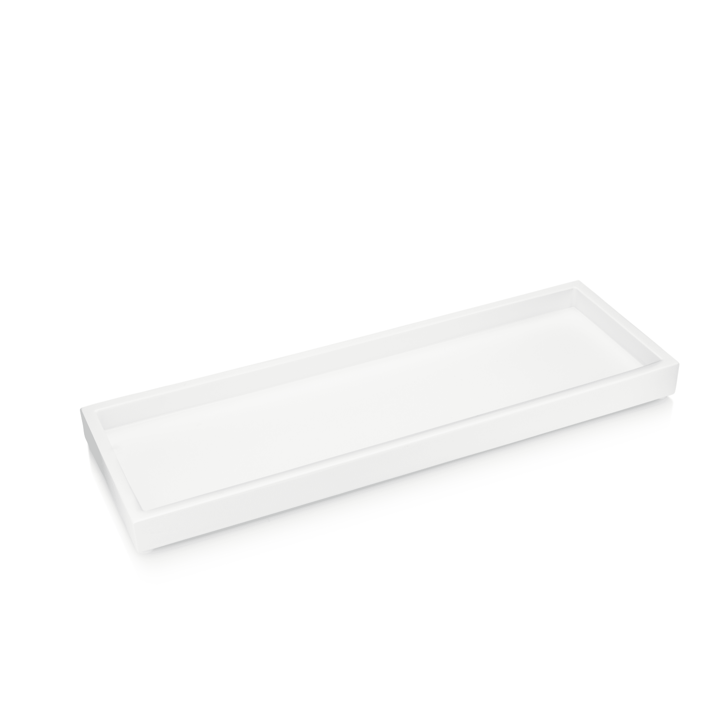 Essentra Home Matte White Luxury Bathroom Vanity Tray, Rectangular ...
