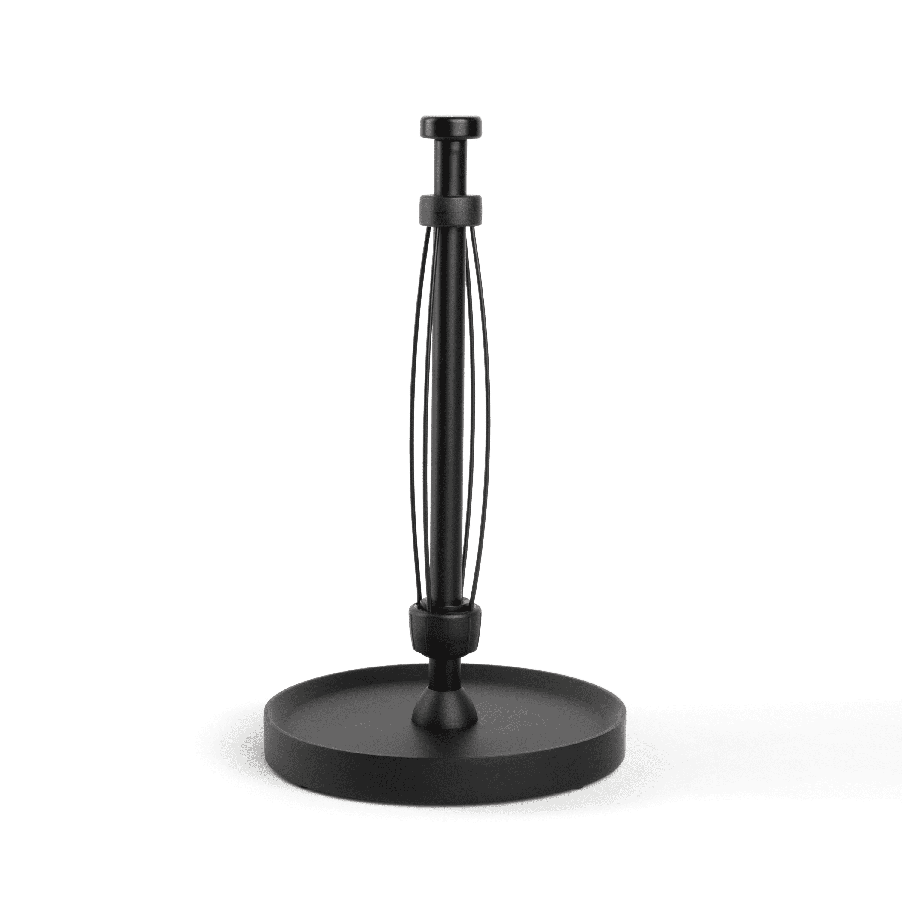 Essentra Home Paper Towel Holder, Matte Black Base, Stainless Steel Rod ...