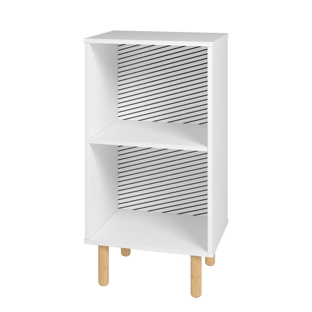 Essex Nightstand with 2 Shelves in White and Zebra - Walmart.com
