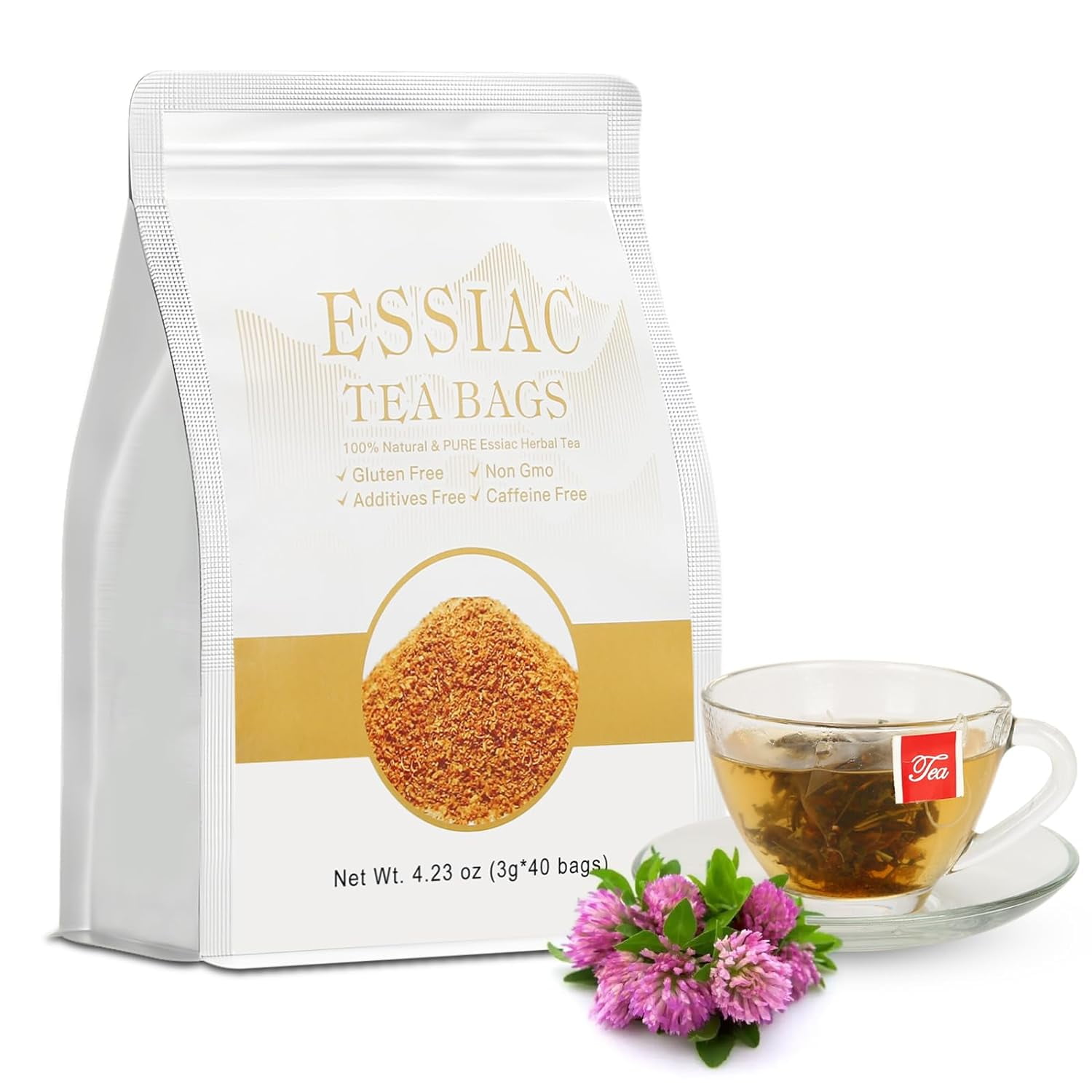 Essiac Tea, 100% Organic Herbal Tea Blend, 40 Count Tea Bags, Caffeine ...