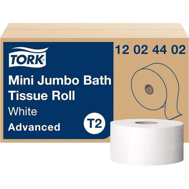 Essity North America 2 Ply Advanced Mini Jumbo Bath Tissue, White ...