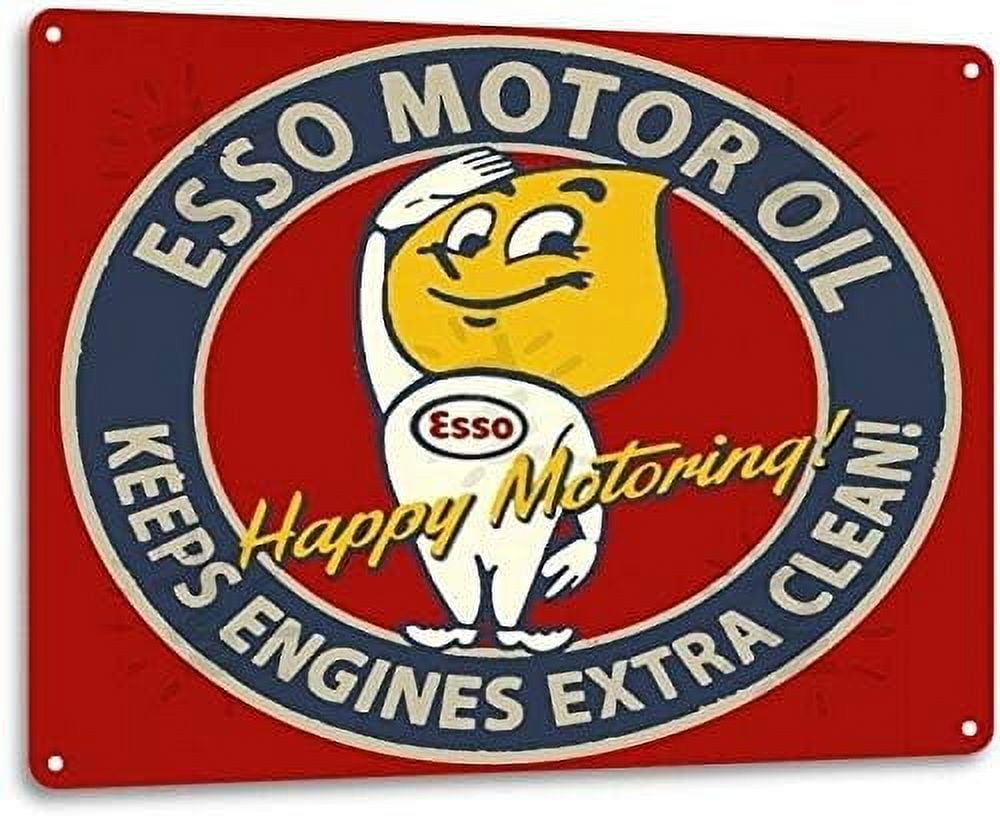 Esso Motor Oil Garage Motor Gas Station Auto Retro Wall Decor Metal Tin ...