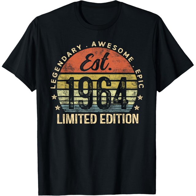 Est 1964 Limited Edition 60th Birthday Vintage 60 Year Old T-Shirt ...