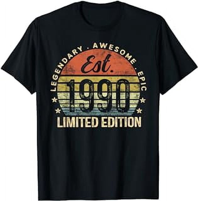 Est 1990 Limited Edition 34th Birthday Vintage 34 Year Old T-Shirt ...