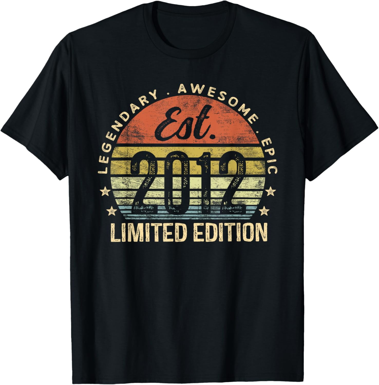 Est 2012 Limited Edition 12th Birthday Gifts 12 Year Old T-Shirt ...