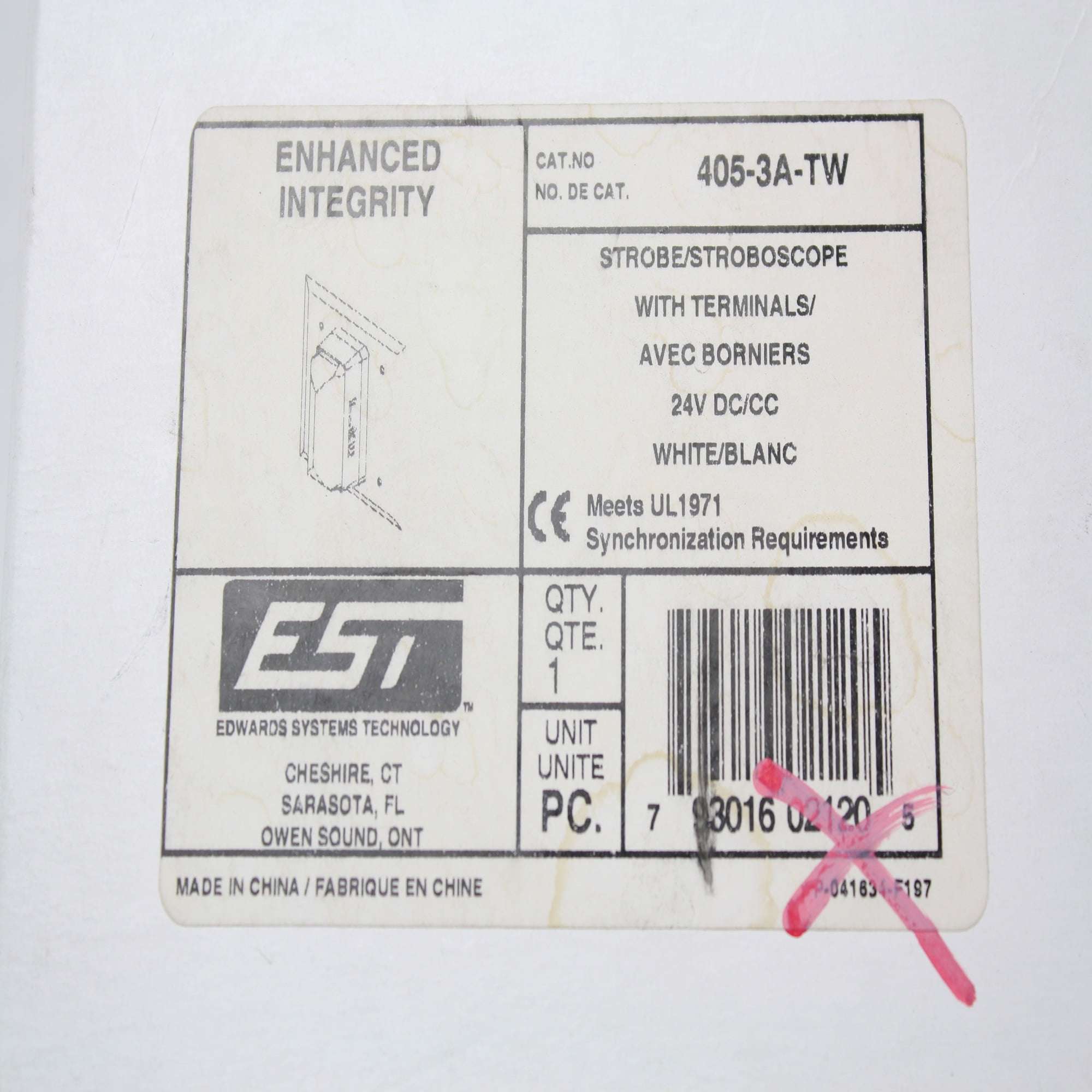 Est Edwards 405-3A-Tw White 24V Fire Alarm Enchanced Integrity Signal ...