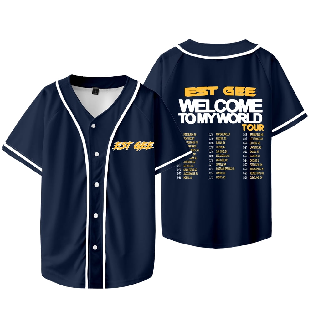 Est Gee Welcome To My World Tour Baseball Jersey Merch Personalized ...