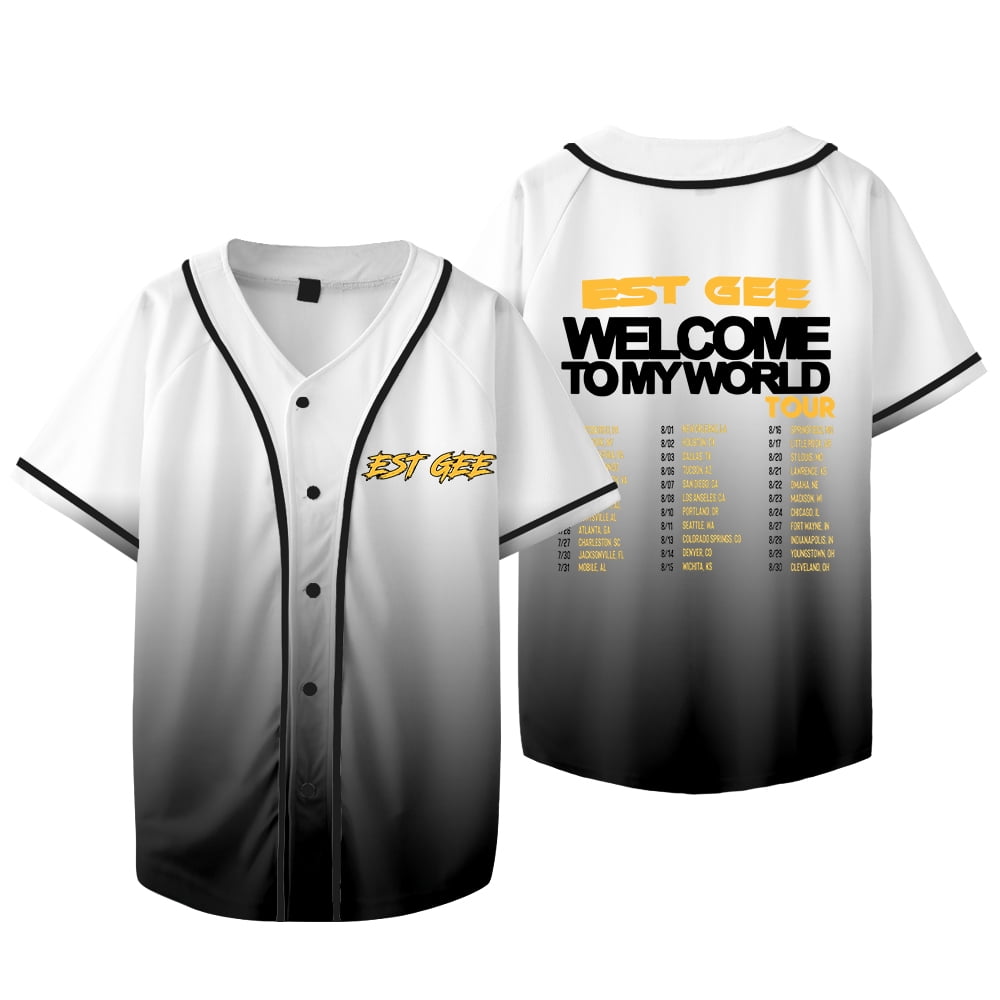 Est Gee Welcome To My World Tour Baseball Jersey Merch Personalized ...
