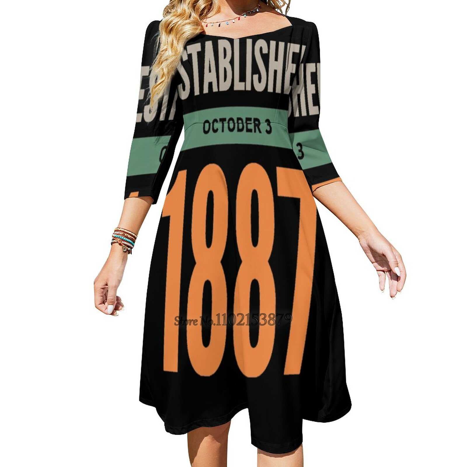 Established 1887 Back Lacing Backless Dress Square Neck Dress Fashion ...