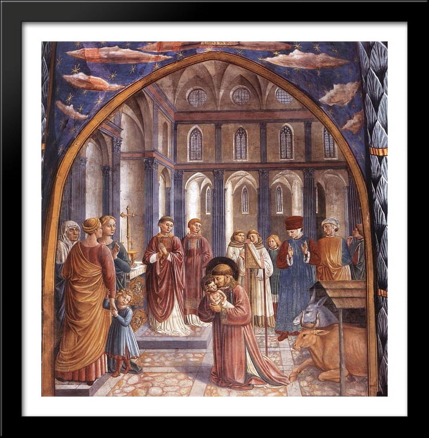Establishment of the Manger at Greccio 28x28 Large Black Wood Framed ...