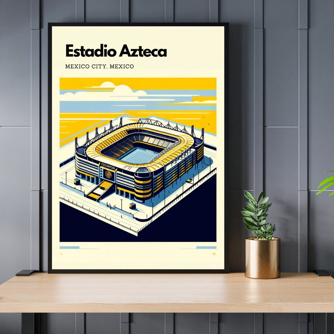 Estadio Azteca Print - Mexico City Football Stadium, Unframed Poster ...