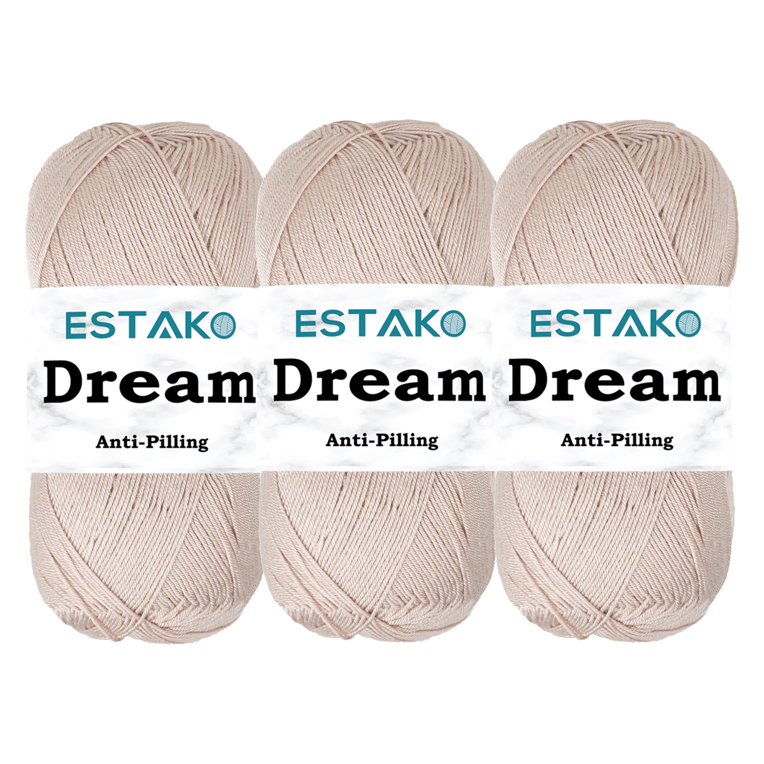 Estako Dream, (3 Skeins Pack) 100% Microfiber Acrylic Yarn, Soft, Super ...