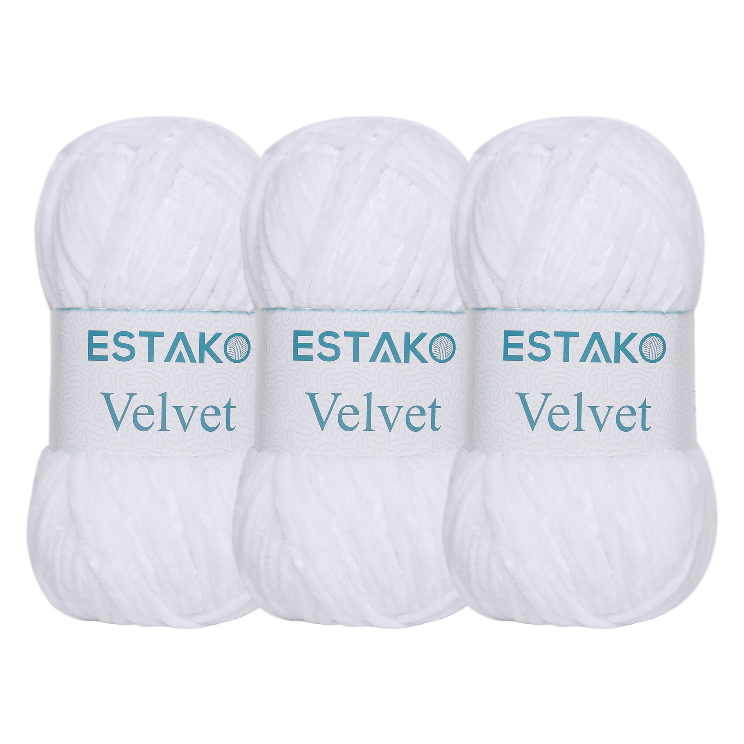 Estako Velvet (3- Skeins Pack) Chenille Blanket amigurumi Yarn for ...