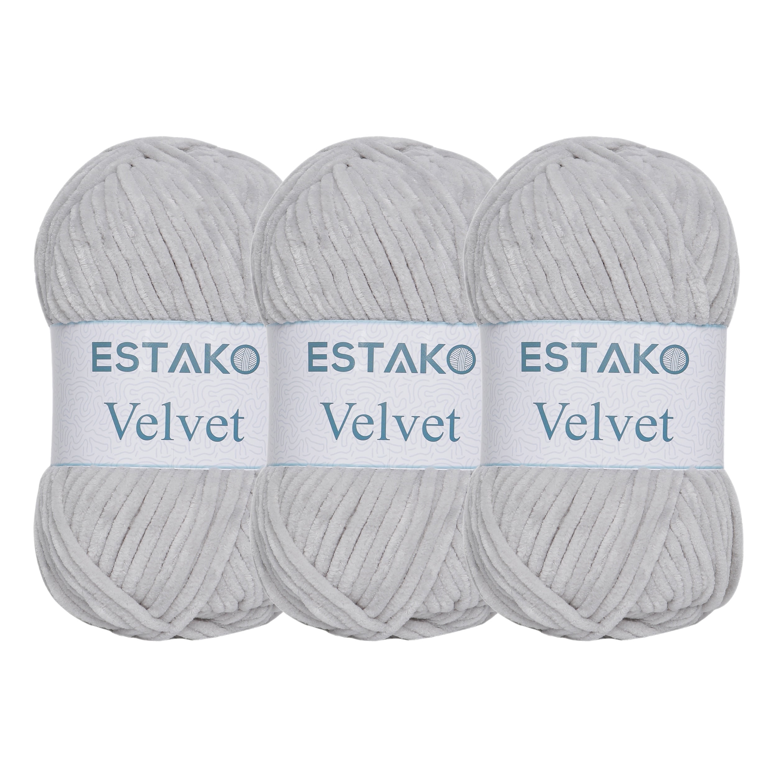 Estako Velvet (3- Skeins Pack) Chenille Blanket amigurumi Yarn for ...