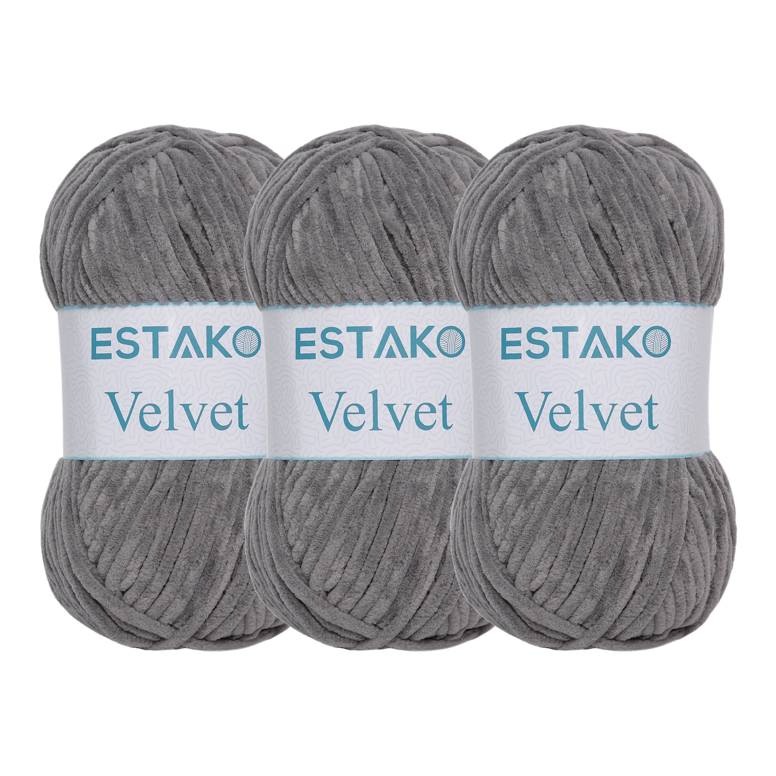 Estako Velvet (3- Skeins Pack) Chenille Blanket amigurumi Yarn for ...