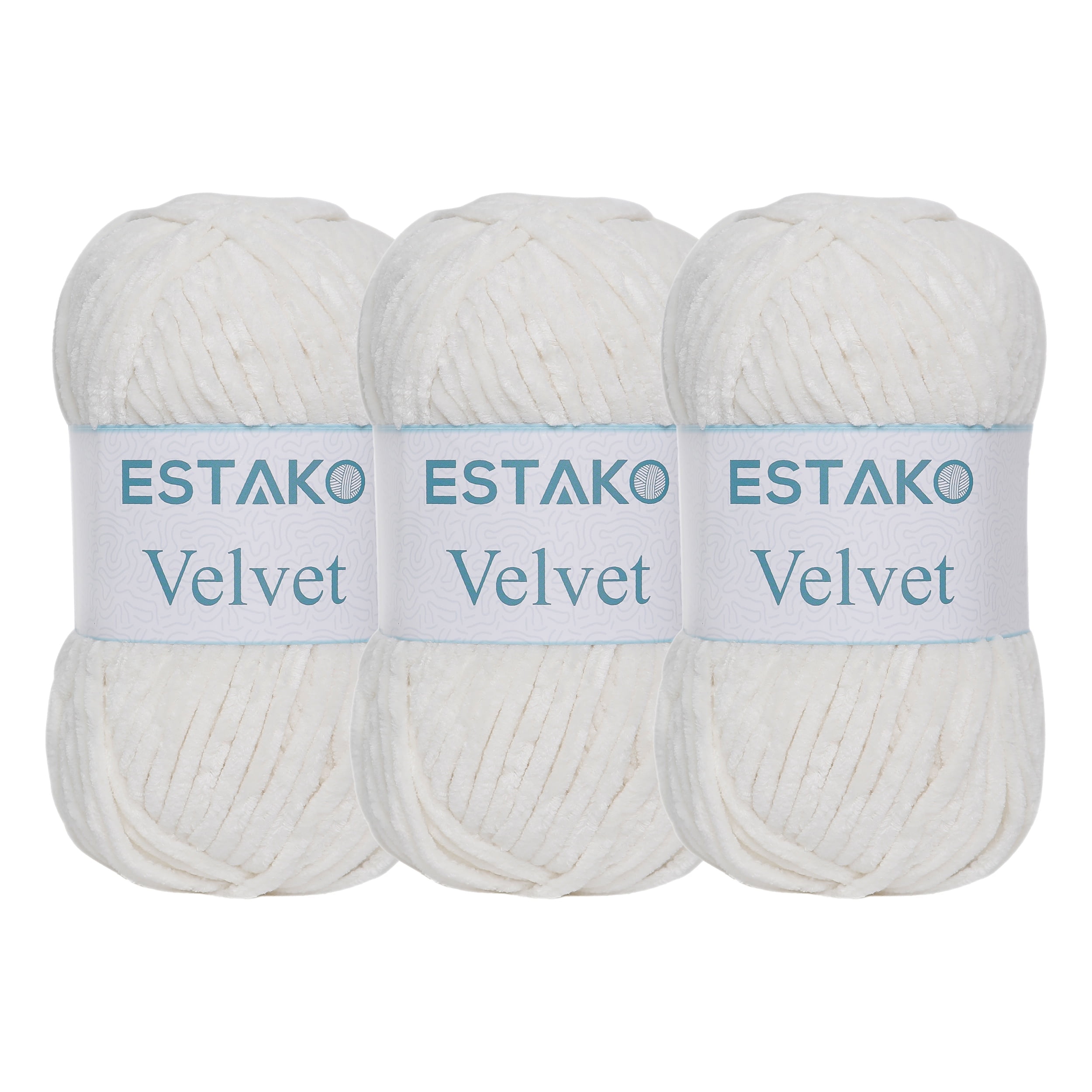 Estako Velvet (3- Skeins Pack) Chenille Blanket amigurumi Yarn for ...
