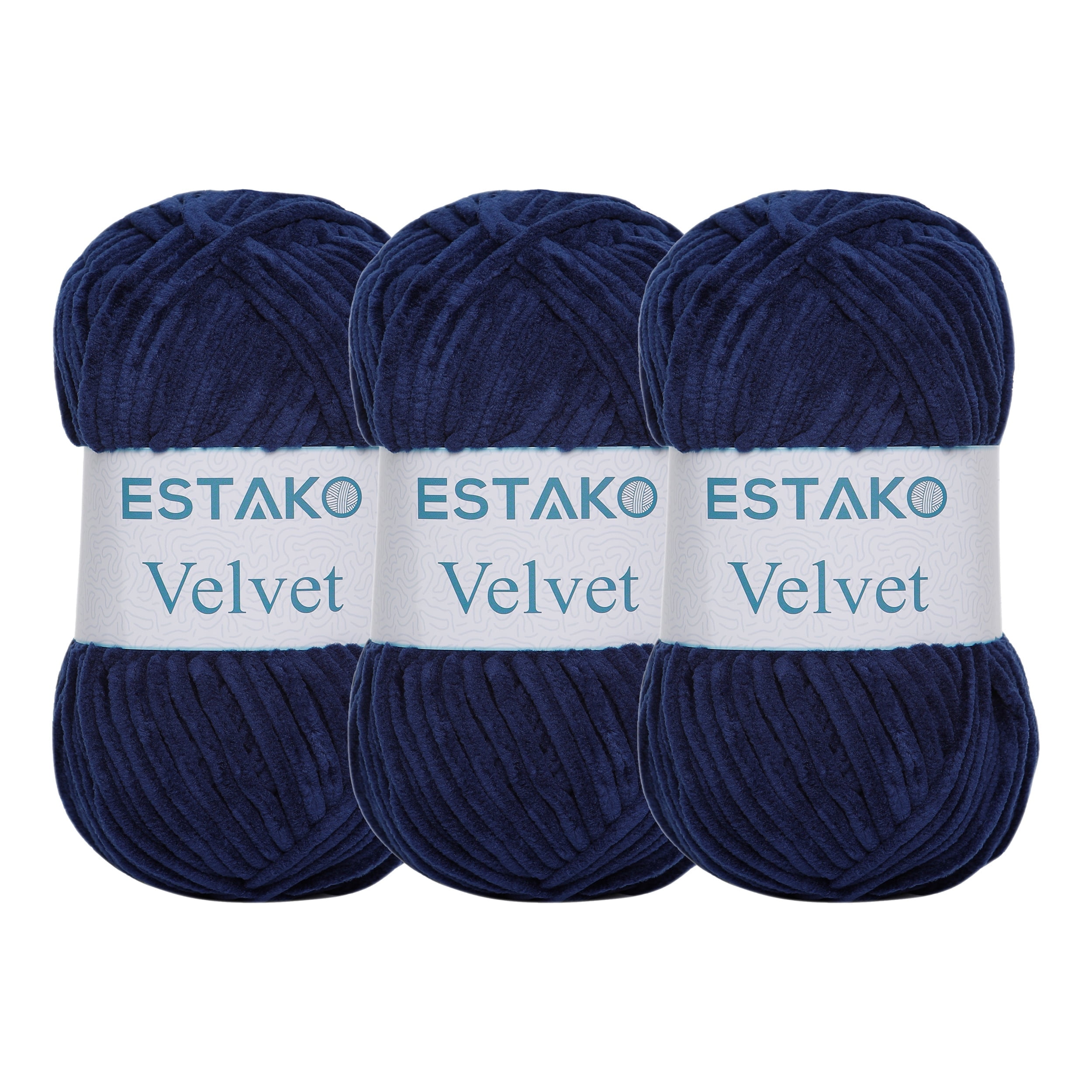 Estako Velvet (3- Skeins Pack) Chenille Blanket amigurumi Yarn for ...