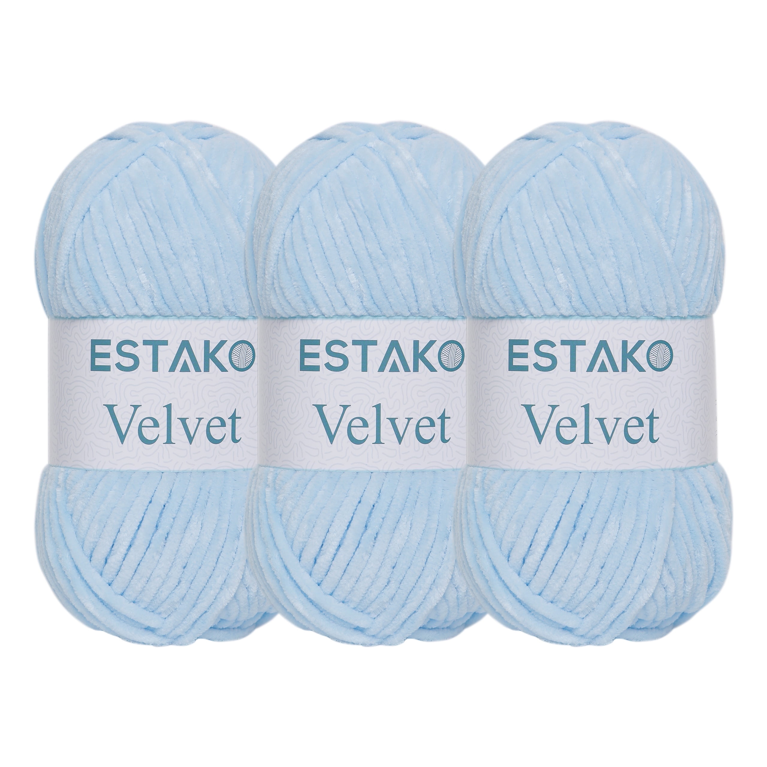 Estako Velvet (3- Skeins Pack) Chenille Blanket amigurumi Yarn for ...