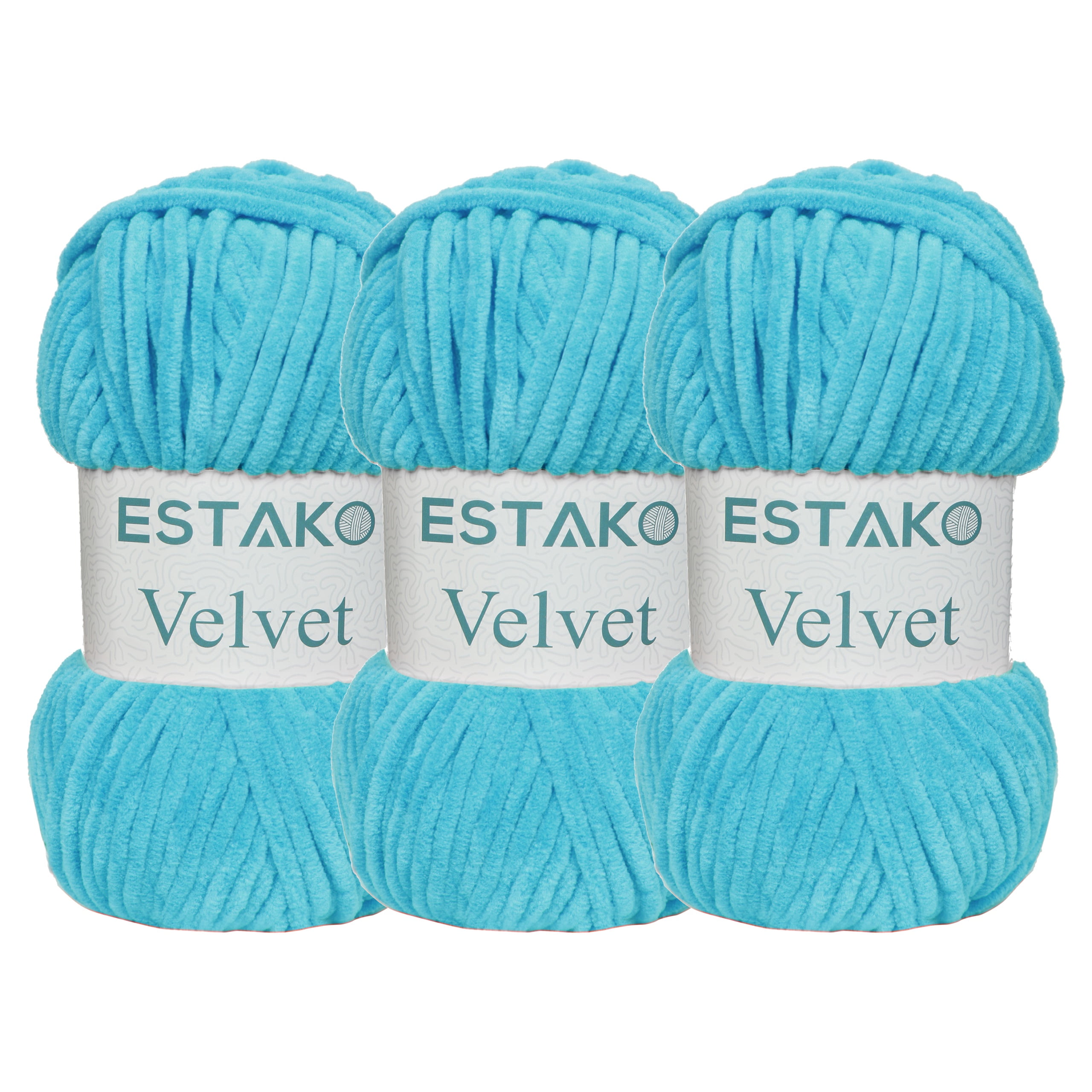 Estako Velvet (3- Skeins Pack) Chenille Blanket amigurumi Yarn for ...