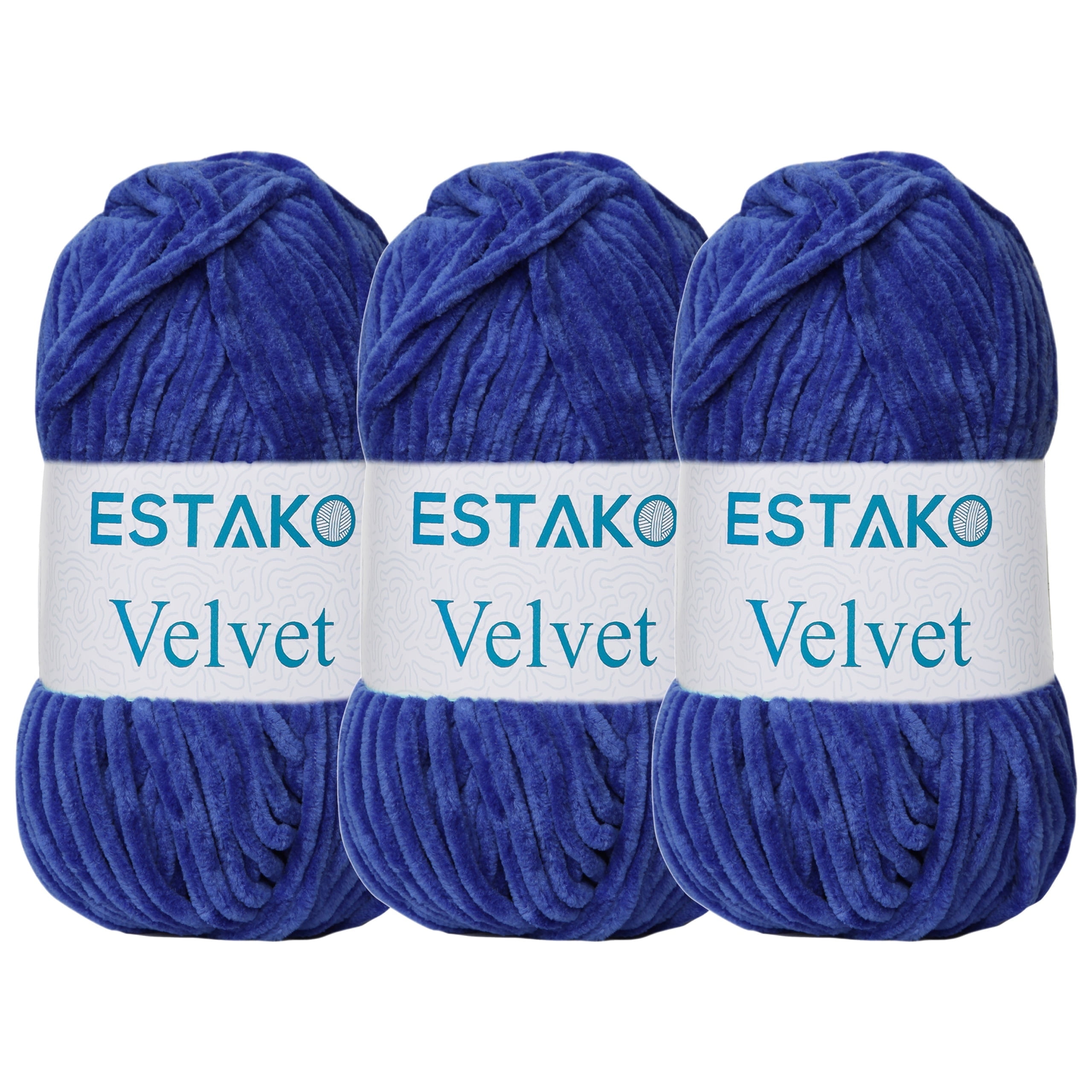Estako Velvet (3- Skeins Pack) Chenille Blanket amigurumi Yarn for ...