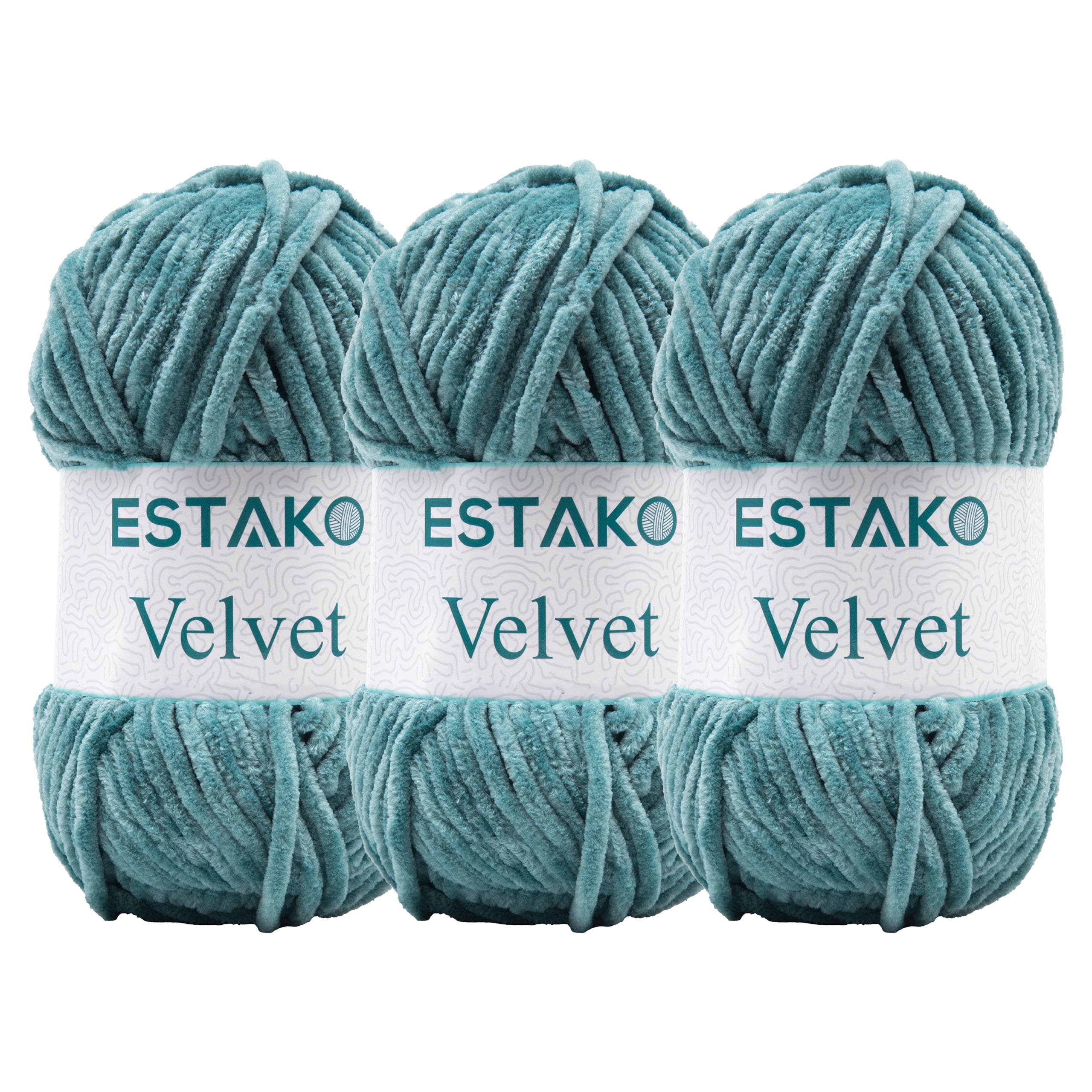 Estako Velvet (3- Skeins Pack) Chenille Blanket amigurumi Yarn for ...