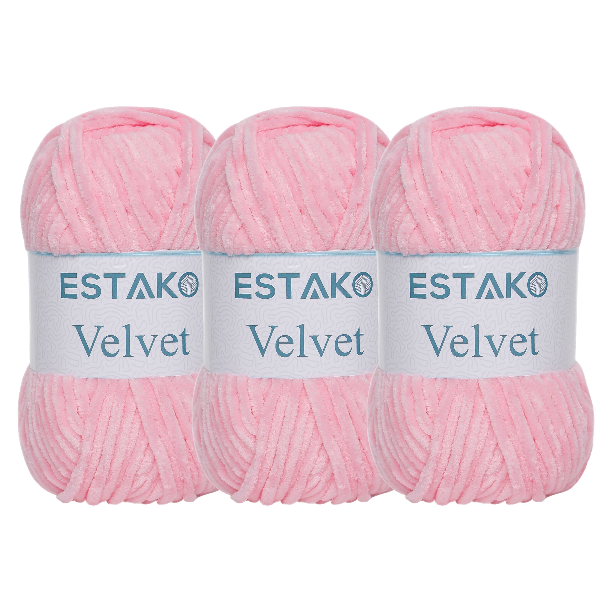 Estako Velvet (3- Skeins Pack) Chenille Blanket amigurumi Yarn for ...