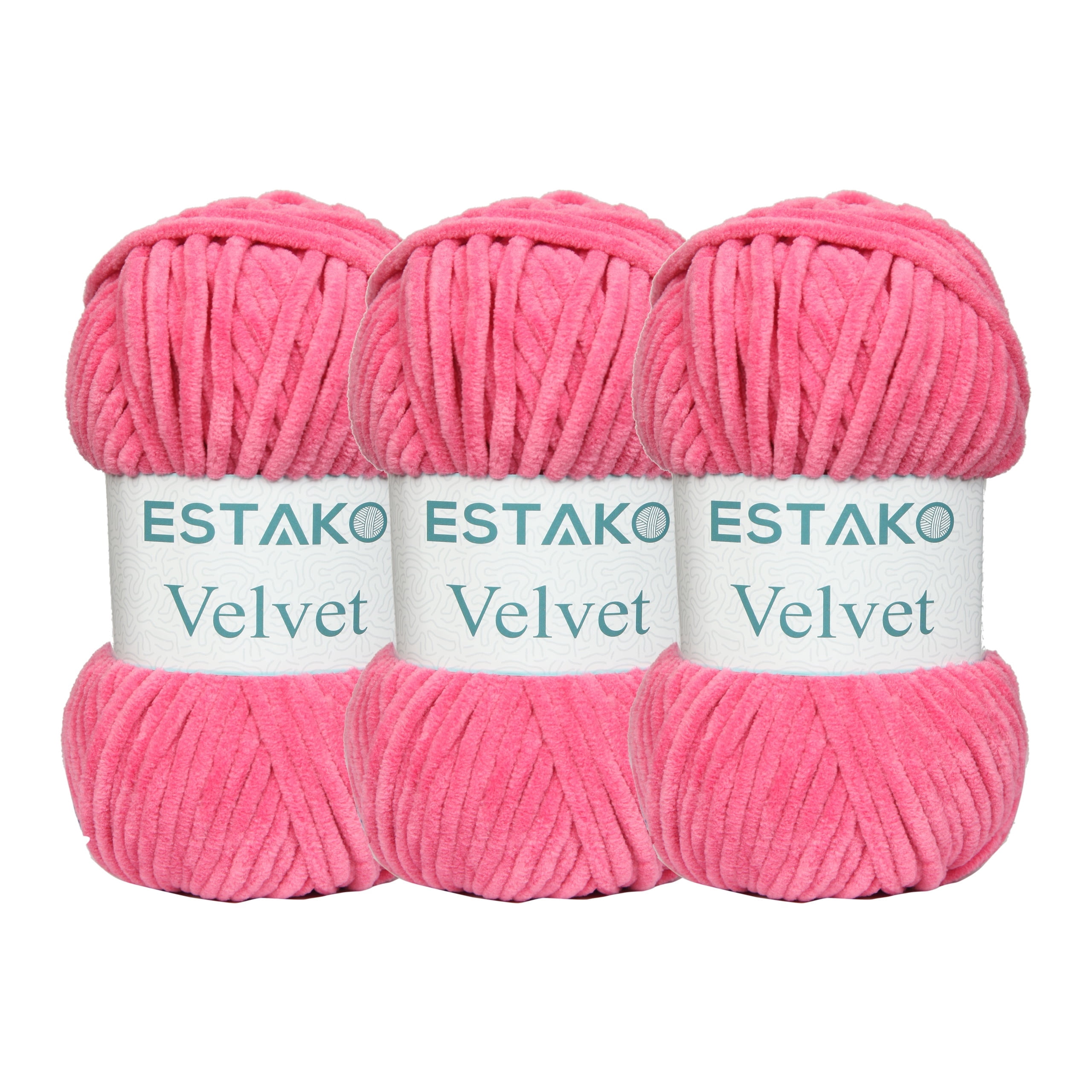 Estako Velvet (3- Skeins Pack) Chenille Blanket amigurumi Yarn for ...