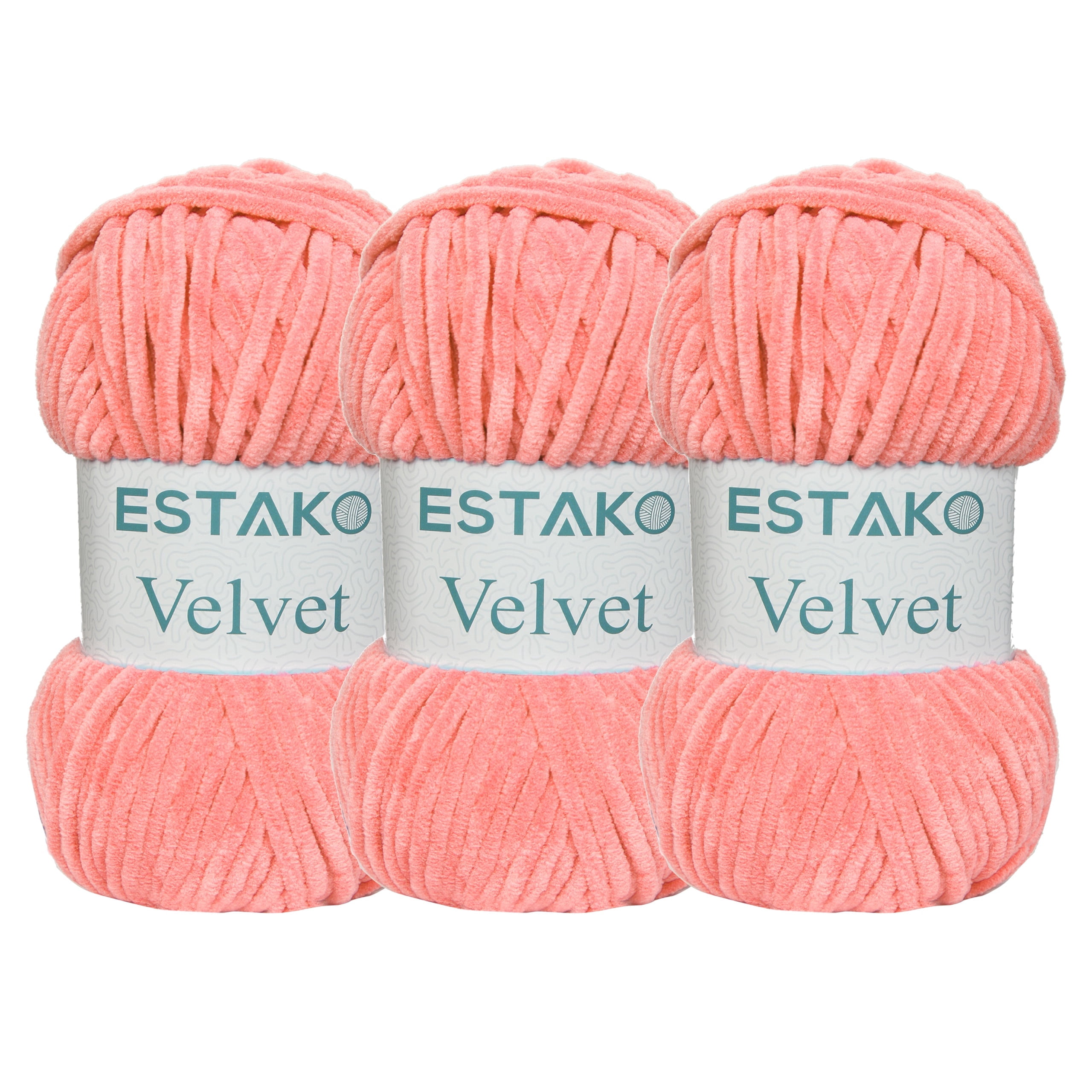 Estako Velvet (3- Skeins Pack) Chenille Blanket amigurumi Yarn for ...