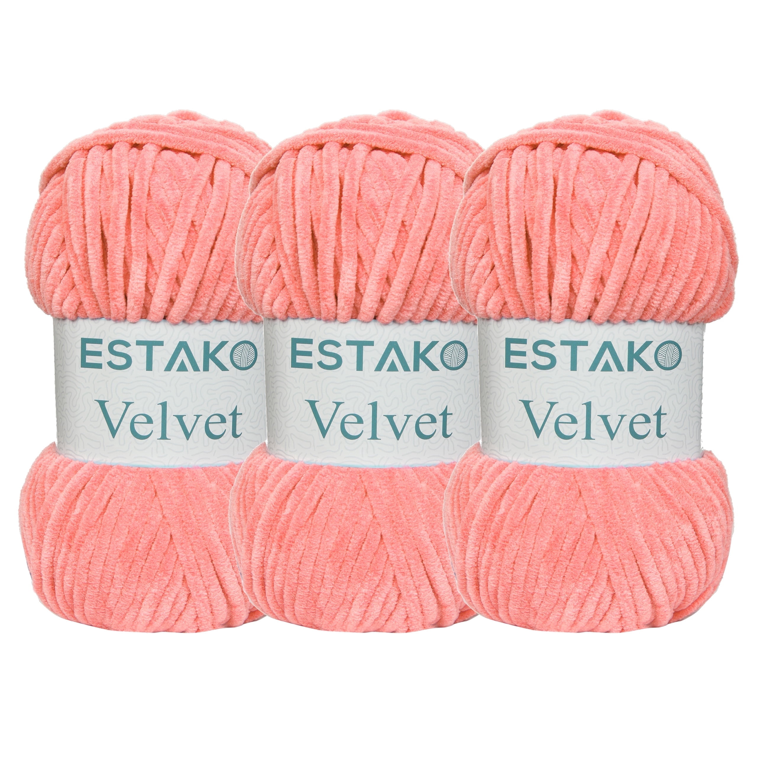 Estako Velvet (3- Skeins Pack) Chenille Blanket amigurumi Yarn for ...