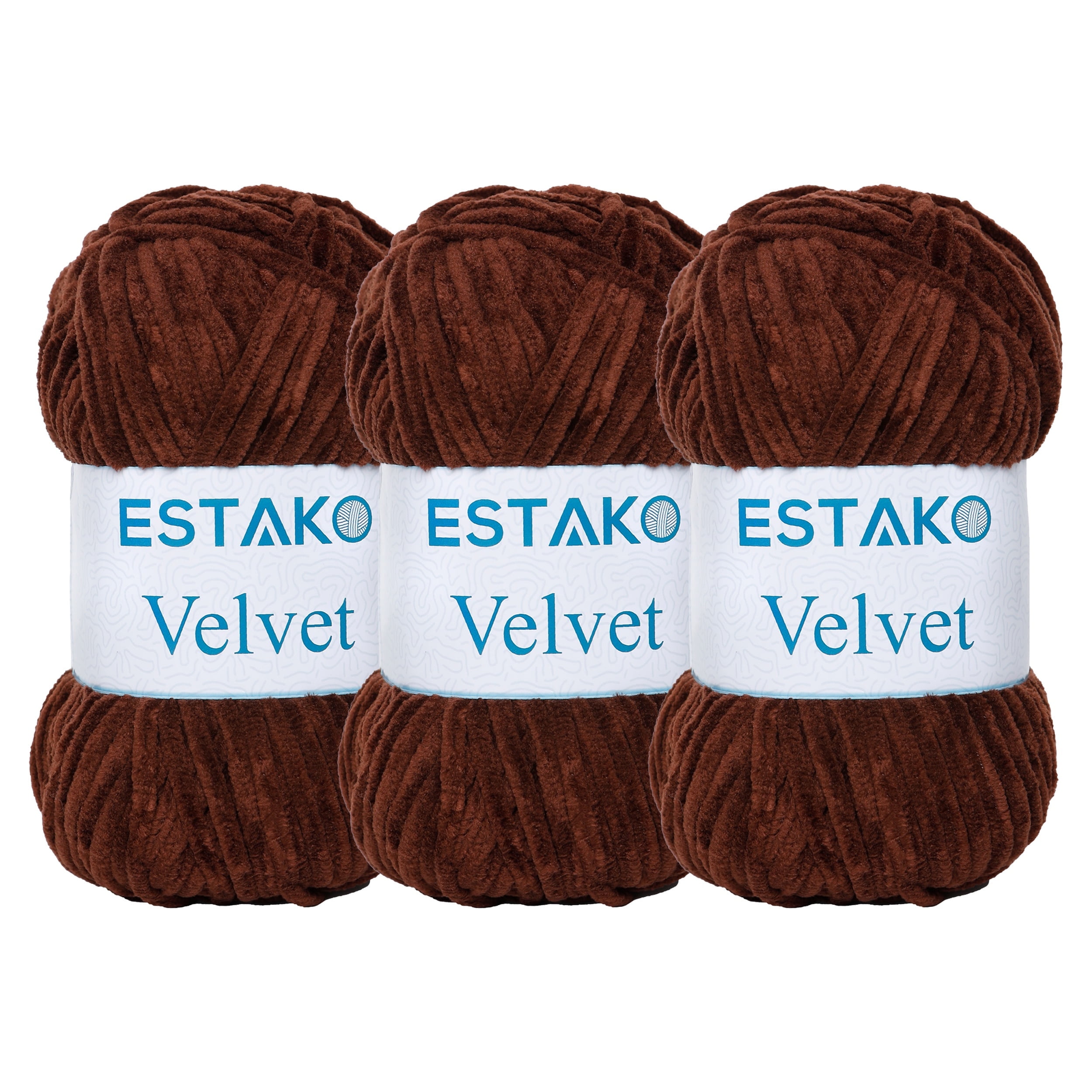 Estako Velvet (3- Skeins Pack) Chenille Blanket amigurumi Yarn for ...