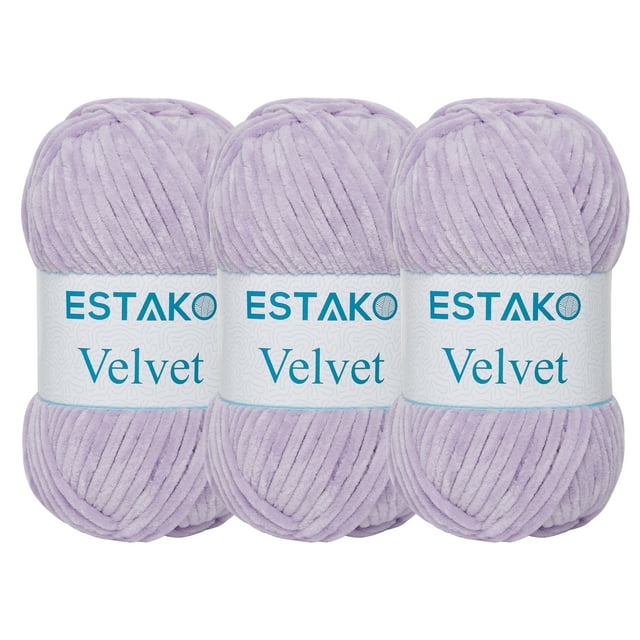 Estako Velvet (3- Skeins Pack) Chenille Blanket amigurumi Yarn for ...