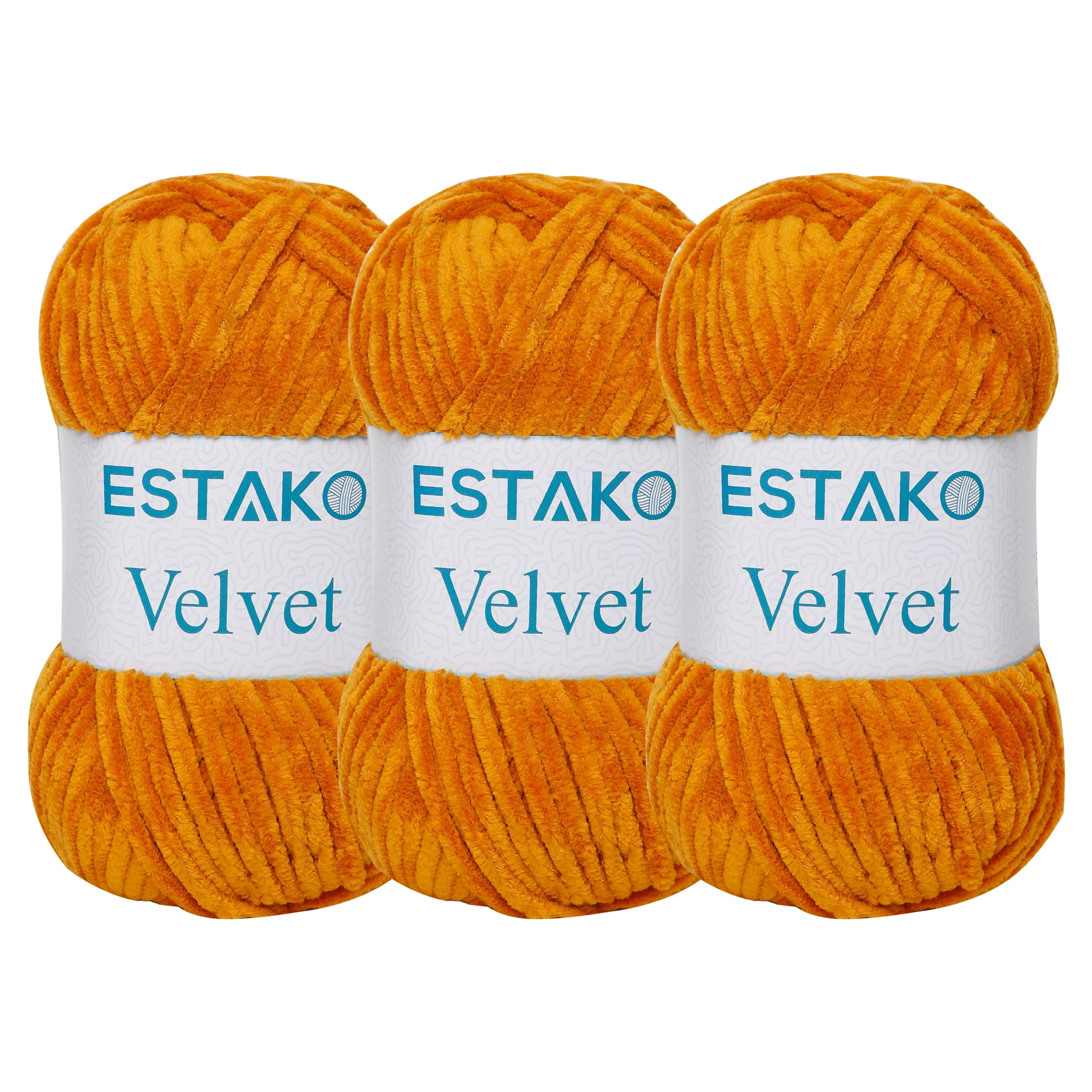Estako Velvet (3- Skeins Pack) Chenille Blanket amigurumi Yarn for ...