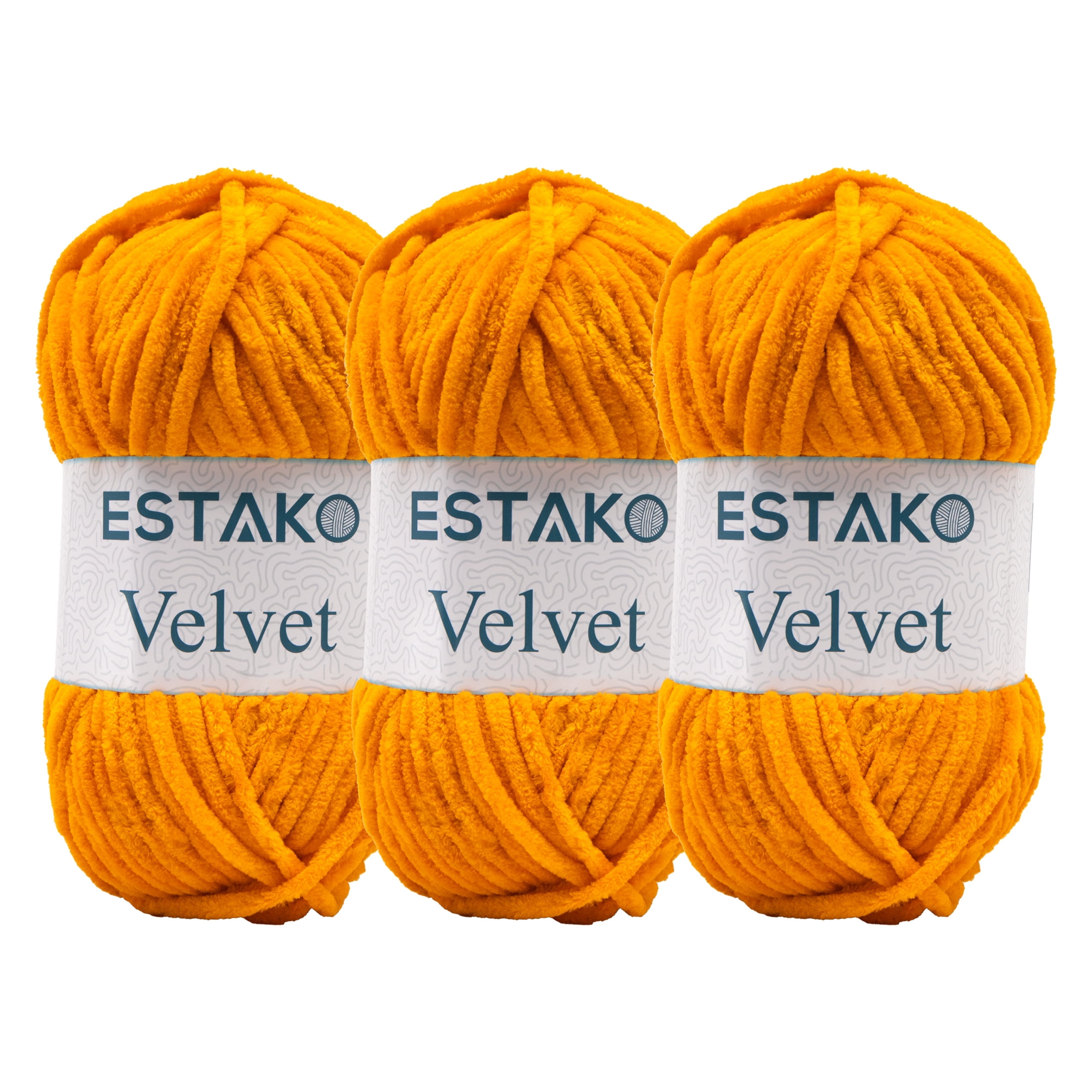 Estako Velvet (3- Skeins Pack) Chenille Blanket amigurumi Yarn for ...