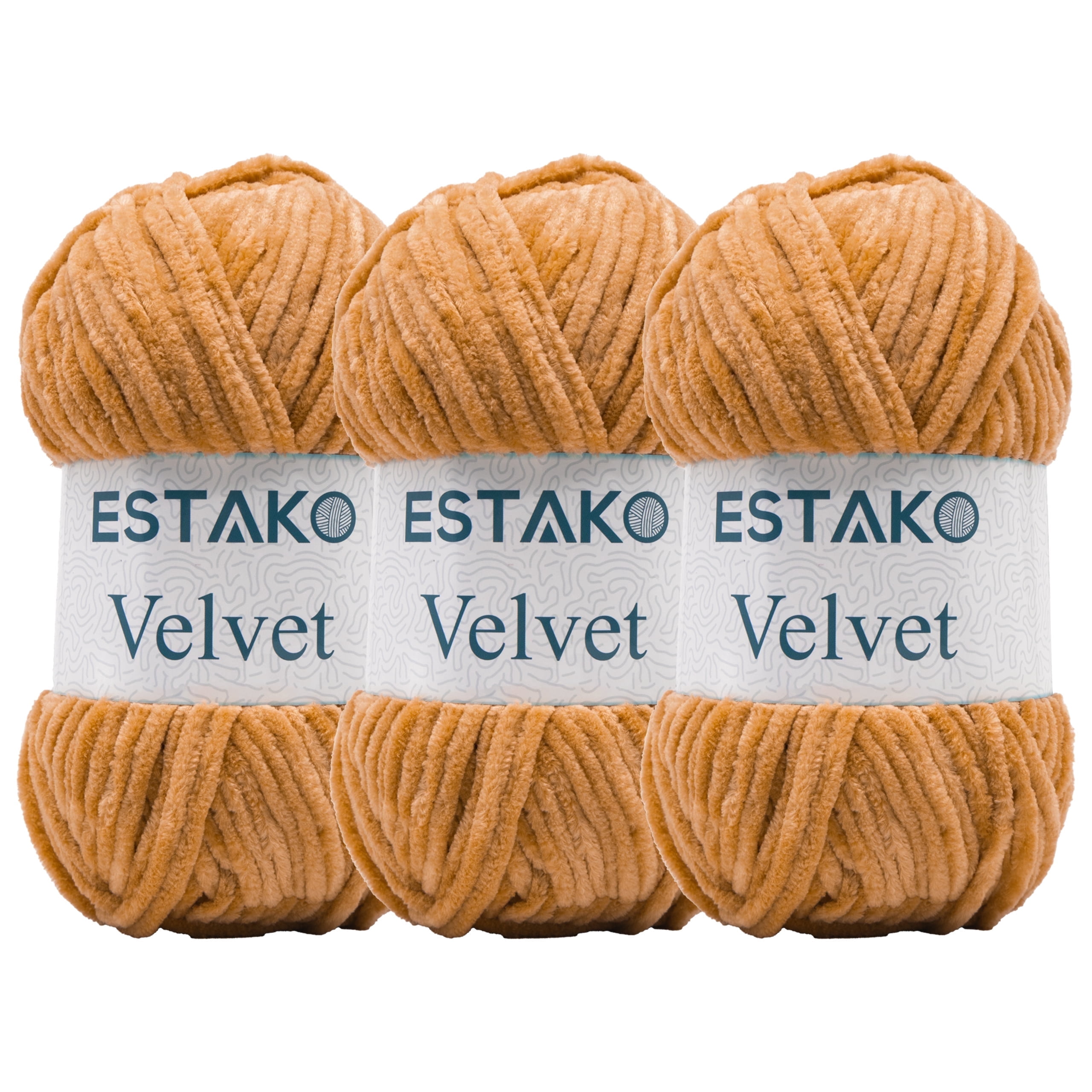 Estako Velvet (3- Skeins Pack) Chenille Blanket amigurumi Yarn for ...
