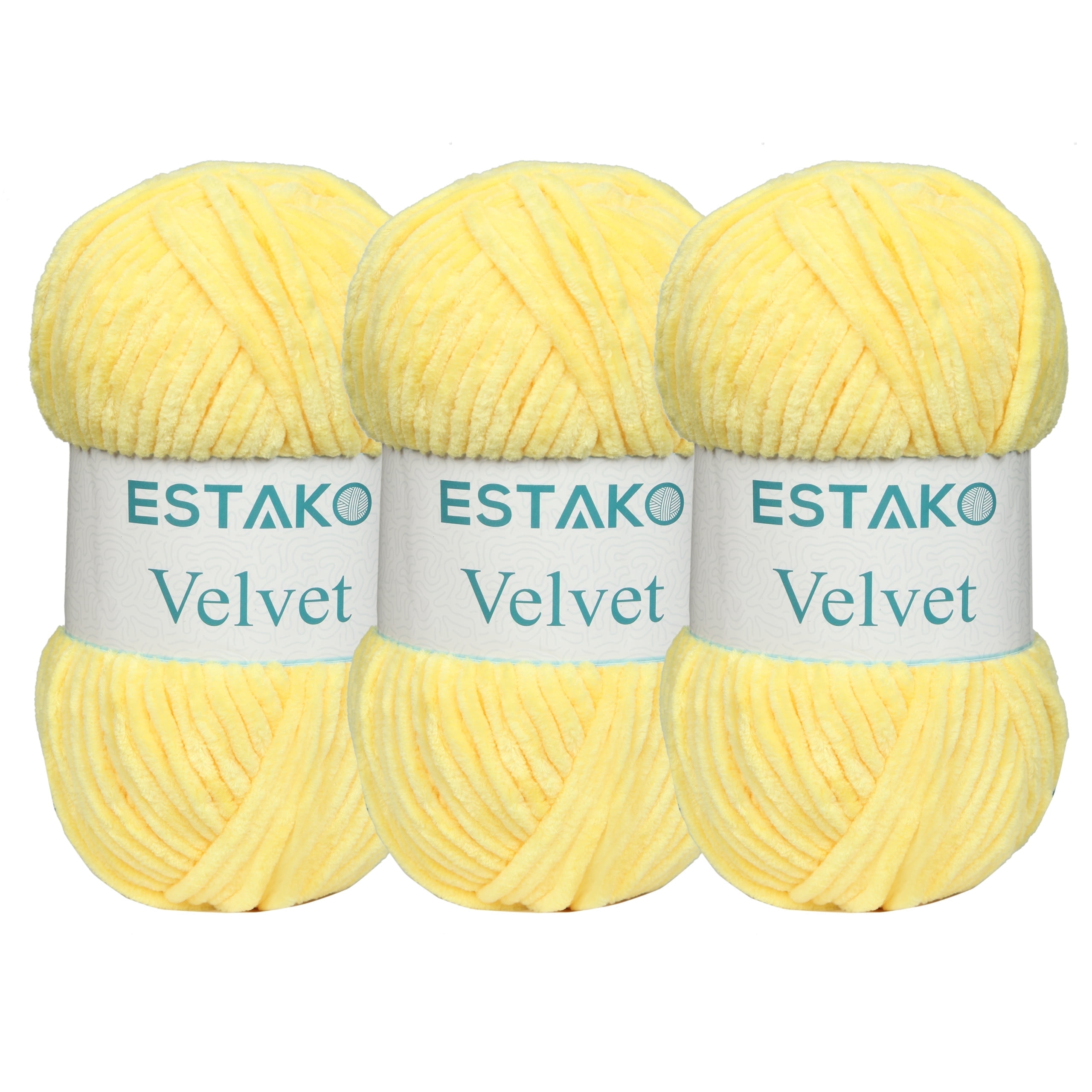 Estako Velvet (3- Skeins Pack) Chenille Blanket amigurumi Yarn for ...