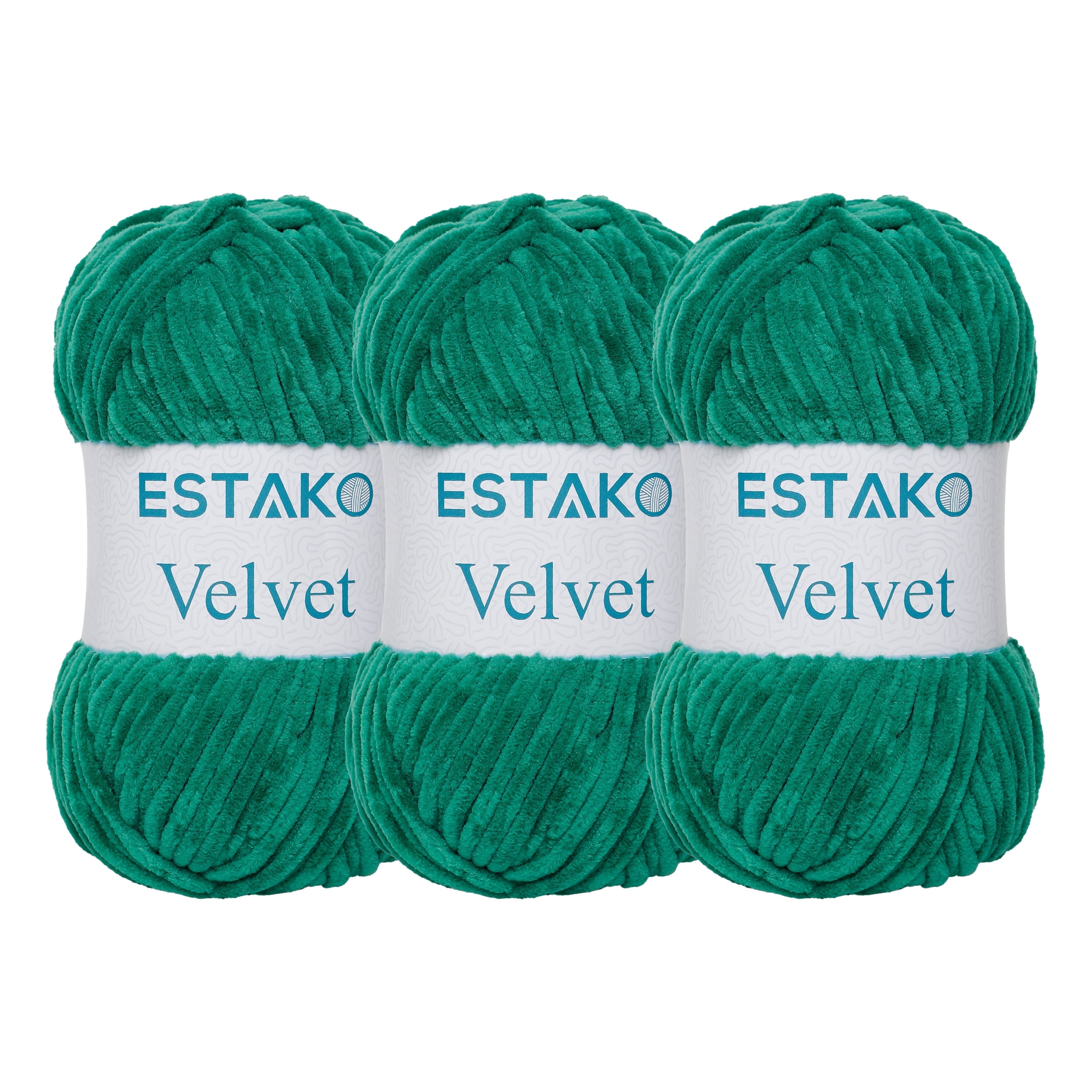 Estako Velvet (3- Skeins Pack) Chenille Blanket amigurumi Yarn for ...
