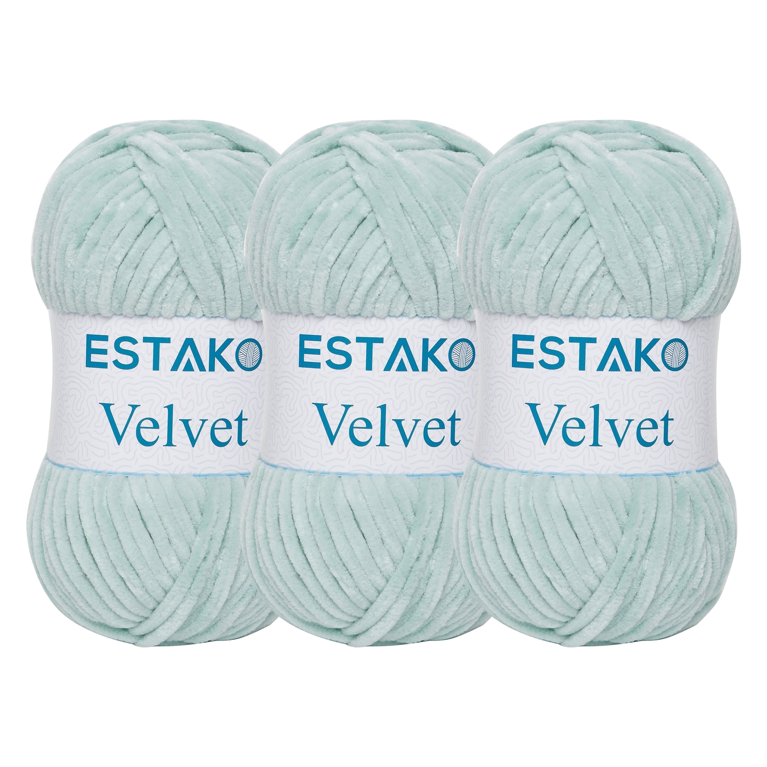 Estako Velvet (3- Skeins Pack) Chenille Blanket amigurumi Yarn for ...