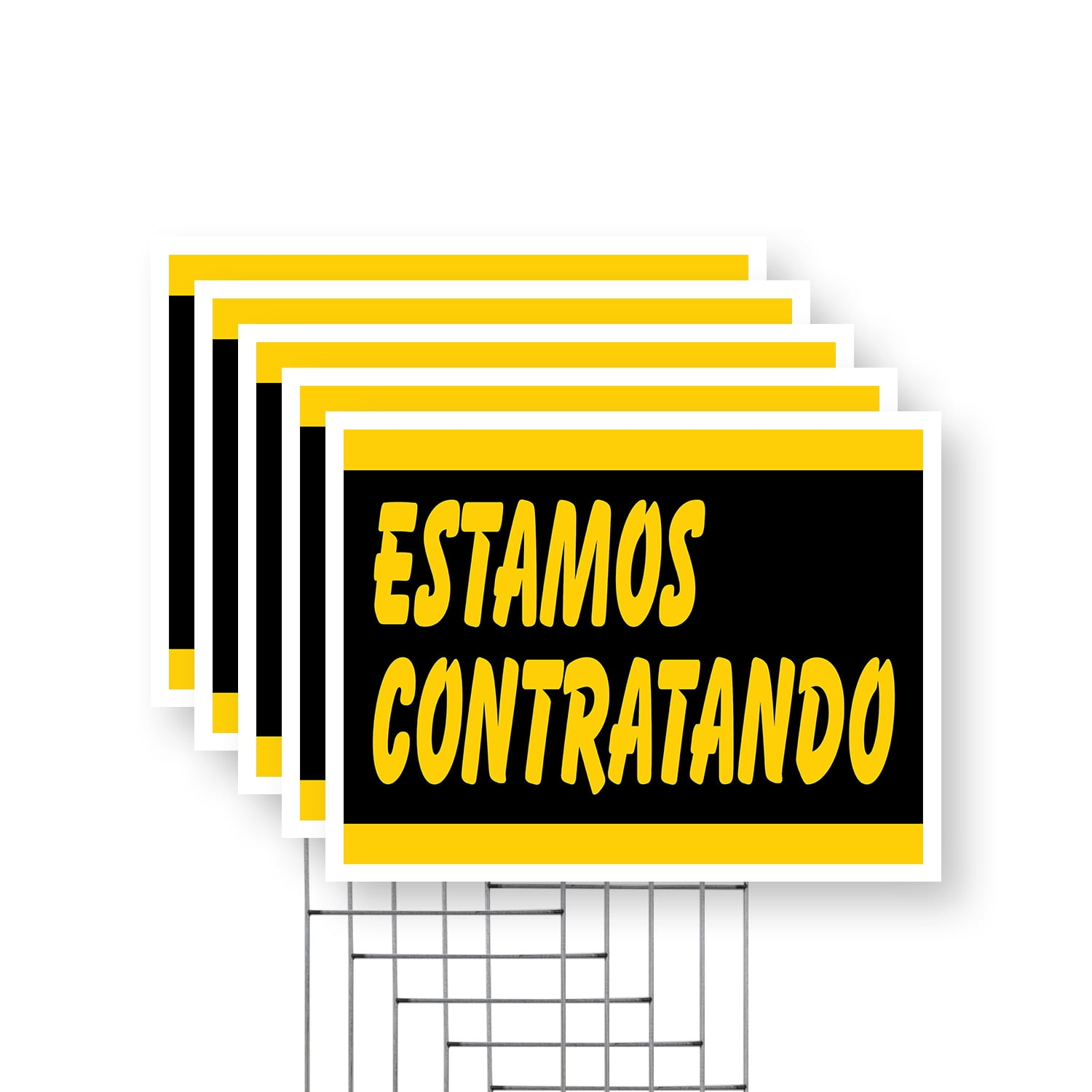 Estamos Contratando Yard Sign 5 Pack of 12 Inch x 16 Inch Single Sided ...