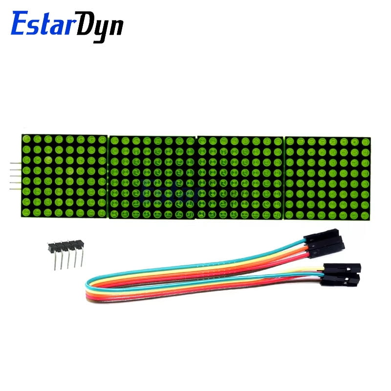Estardyn Max7219 Dot Matrix Module For Arduino Microcontroller 4 In 1 Display With 5p Line Red