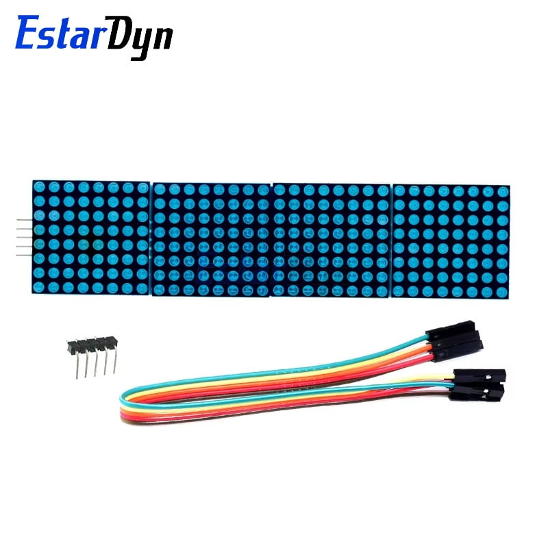 Estardyn MAX7219 Dot Matrix Module for Arduino Microcontroller 4 in 1 Display with 5P Red Green ...