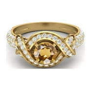 14K Gold Over Sterling Silver Cubic Zirconia Waterfall Cluster Ring ...