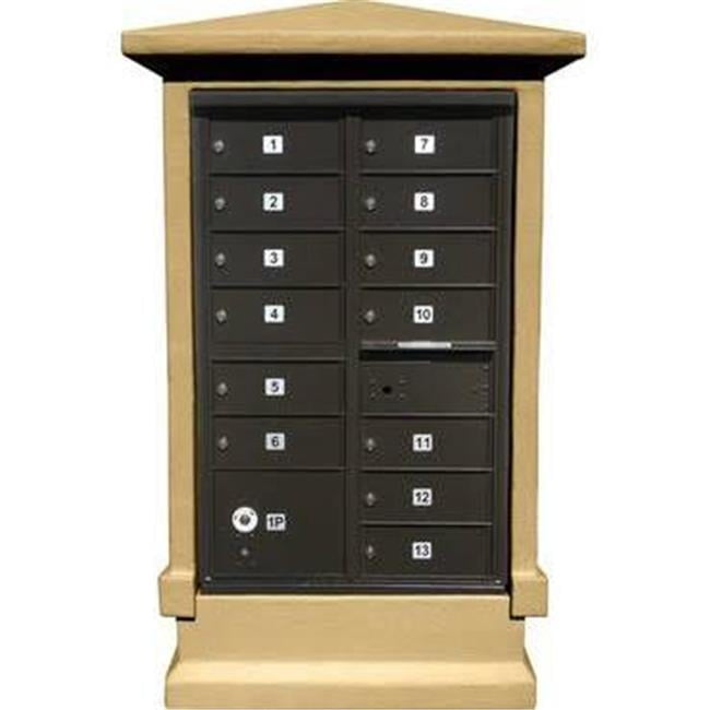 Estateview Stucco Cluster Box Unit Mailbox Center Column with Short ...