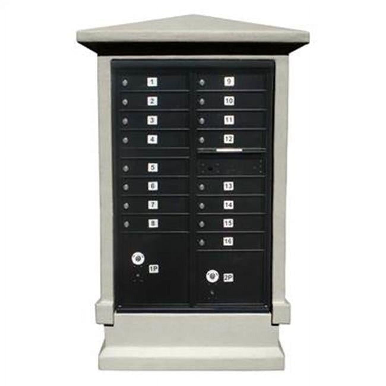 Estateview Stucco Cluster Box Unit Mailbox Center Column with Short ...