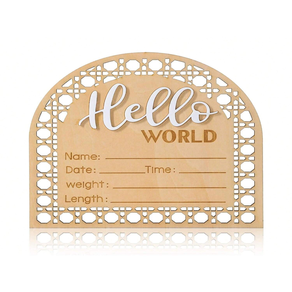 Estbridge 1 Piece Newborn Baby 3d Carved Wooden Birth Announcement Sign ...
