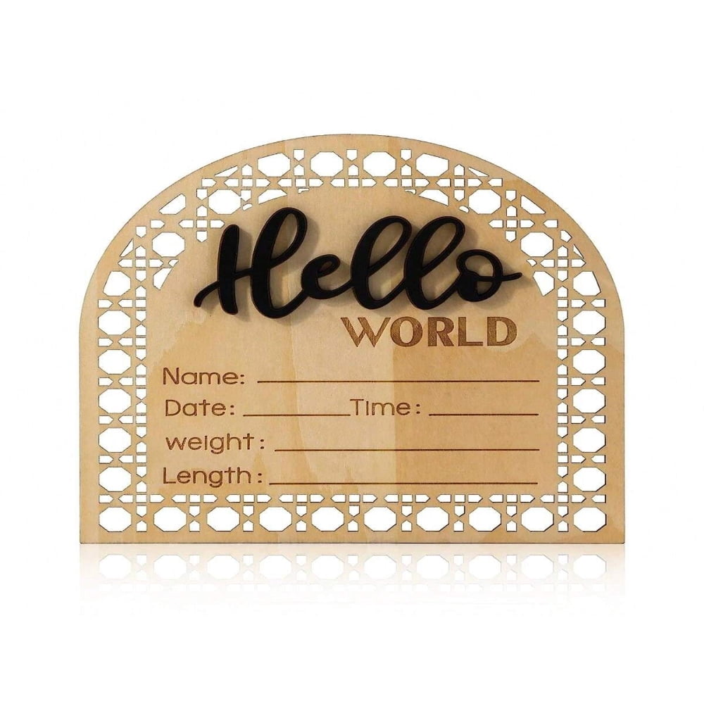 Estbridge 1 Piece Newborn Baby 3d Carved Wooden Birth Announcement Sign ...
