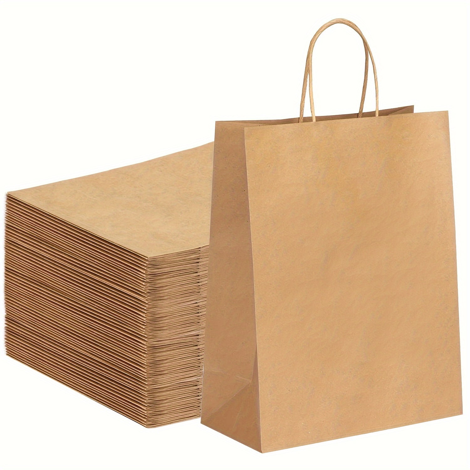 Estbridge 100 Pcs Large Kraft Paper Bags Brown Kraft Paper Bags With ...